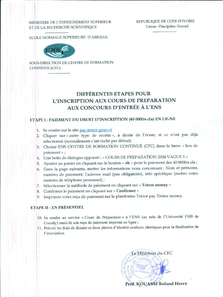 Inscriptions Ens | PDF