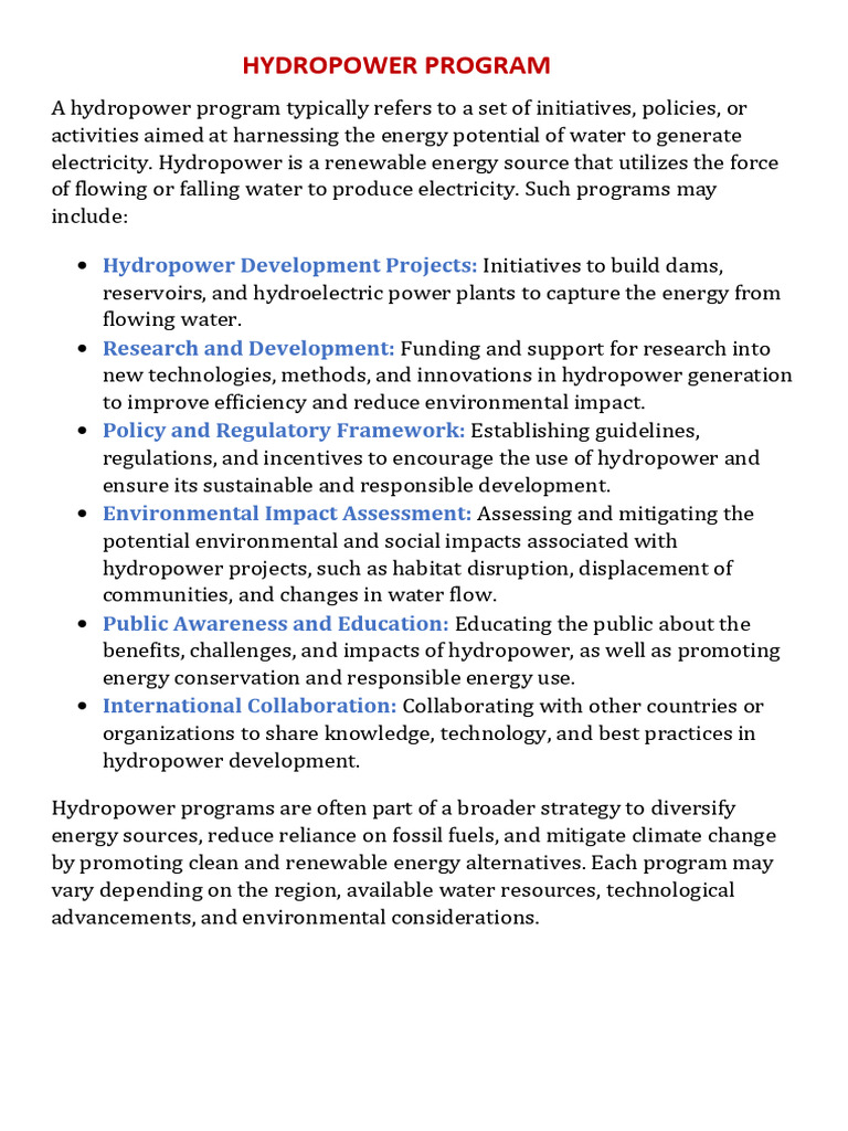 Hydropower: A Renewable Energy Overview | PDF | Hydroelectricity ...