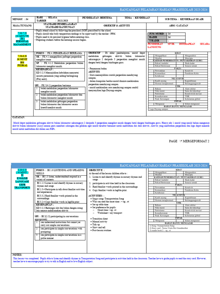 M34-Kenderaan Air - Selasa | PDF