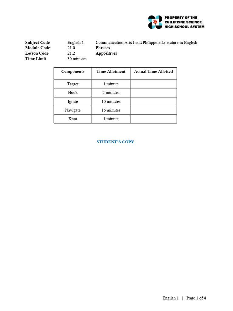 SLG Eng1 21.2 | PDF | English Language | Communication