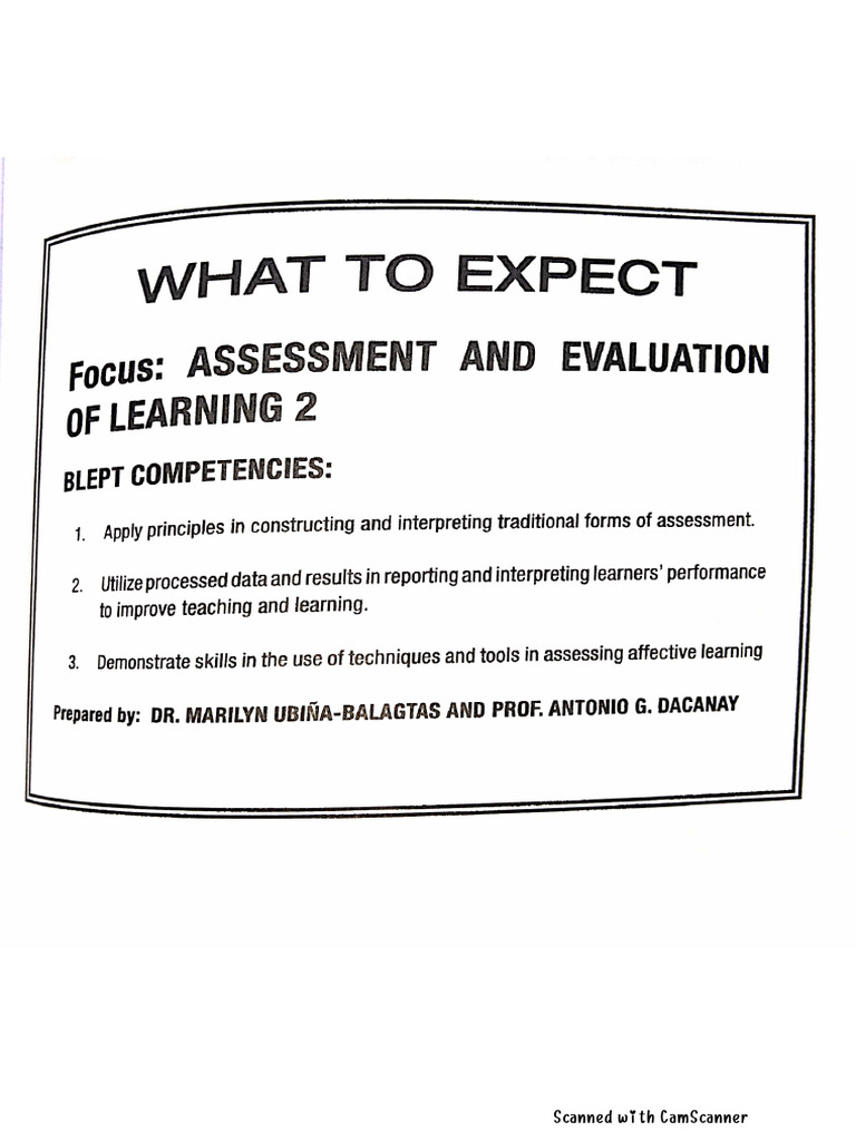 Assessment and Evaluation 2 | PDF