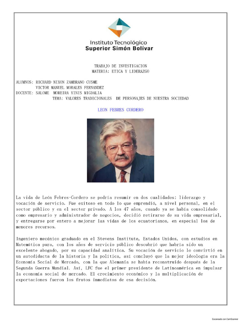 Leon Febres Cordero Etica | PDF