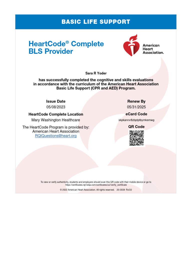 20-3550 Blscomplete Ecard English en | PDF | Medical Treatments ...