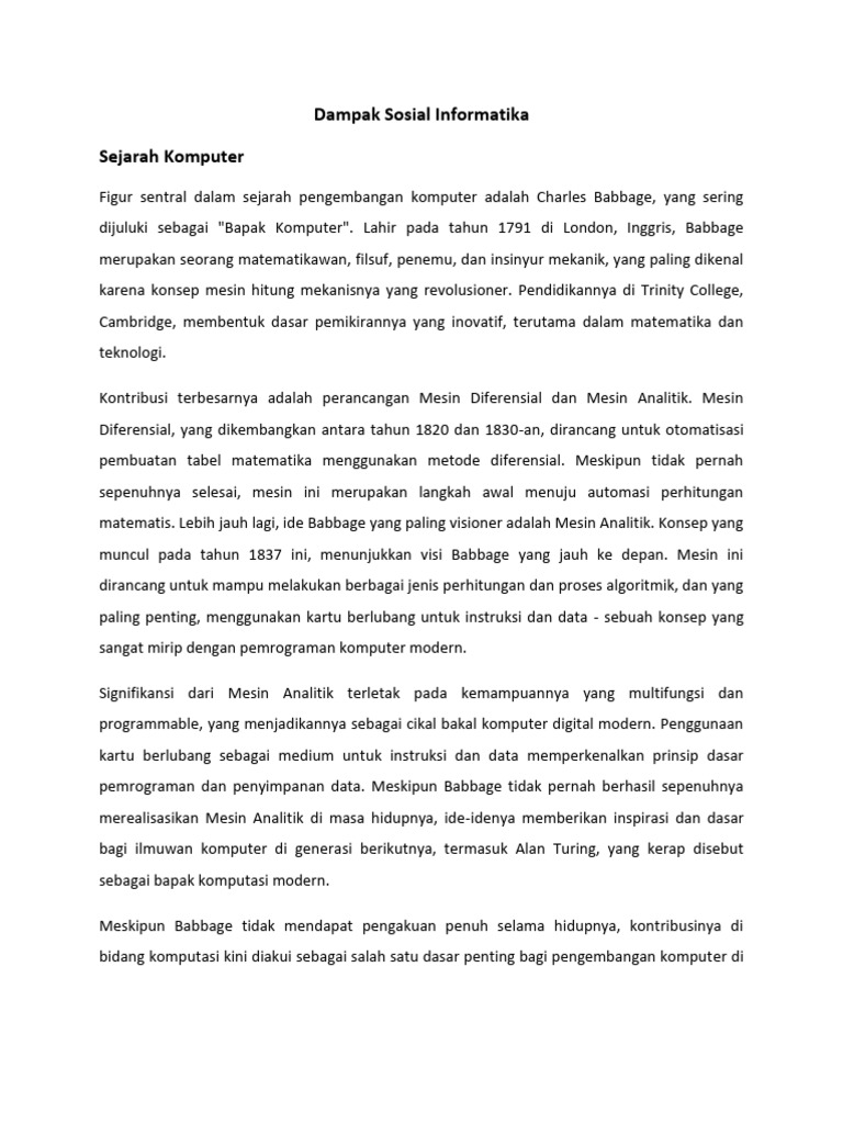 Dampak Sosial Informatika-1 | PDF