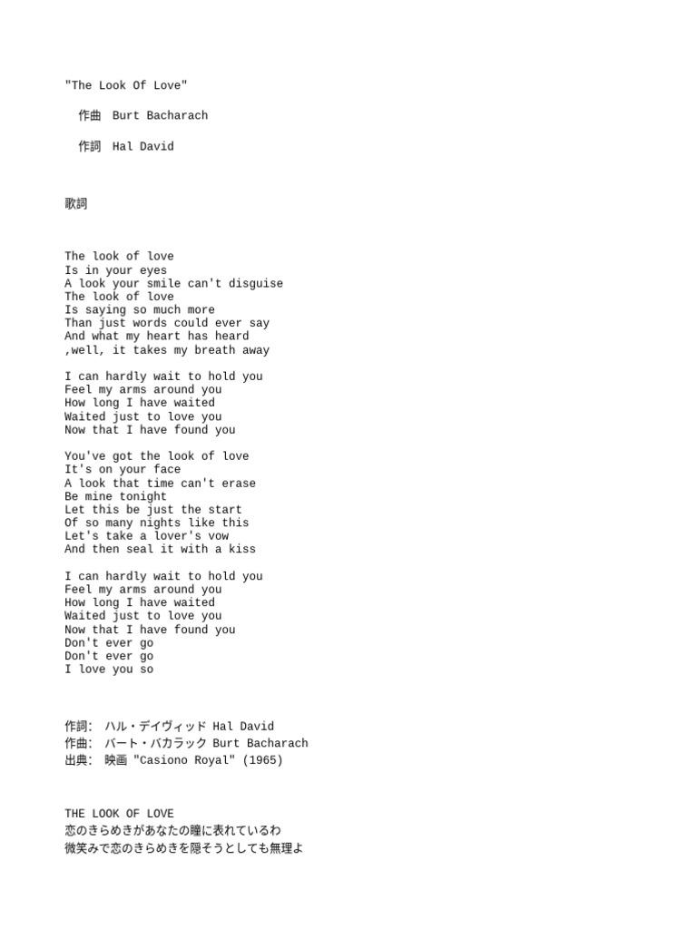 The Look of Love | PDF