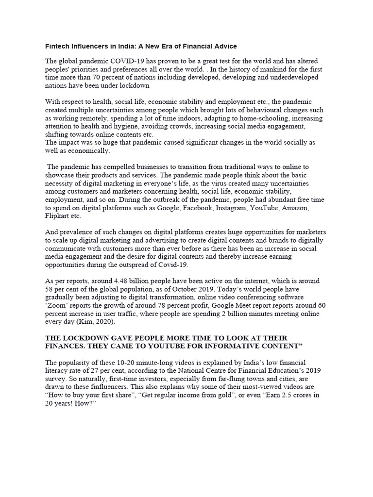 Should You Trust Finfluencres | PDF | Investing | Financial Adviser