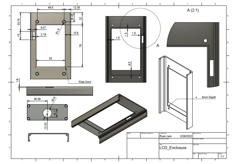 LCD - Enclosure Drawing v37 | PDF