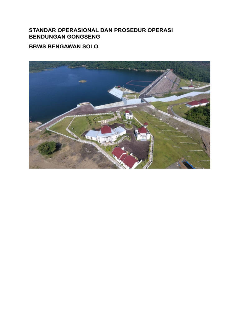 Sop Operasi Bendungan Gongseng | PDF