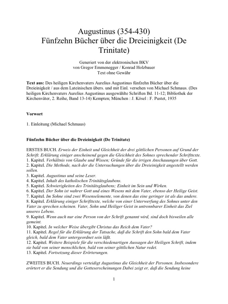 Augustinus - de Trinitate | PDF