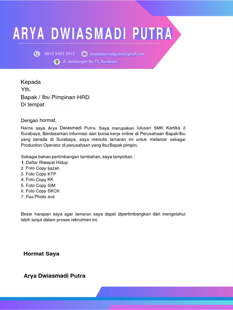 CV Production Arya Baru | PDF