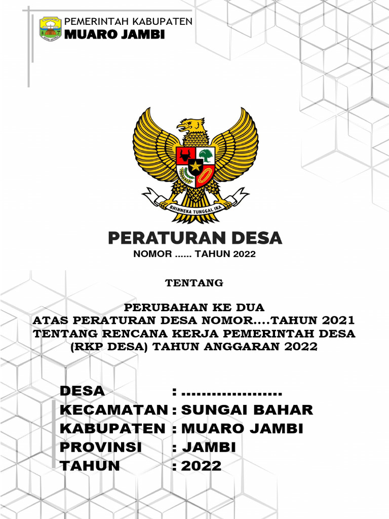 Draf Perdes Perubahan Ke 2 RKP Desa 2022 | PDF