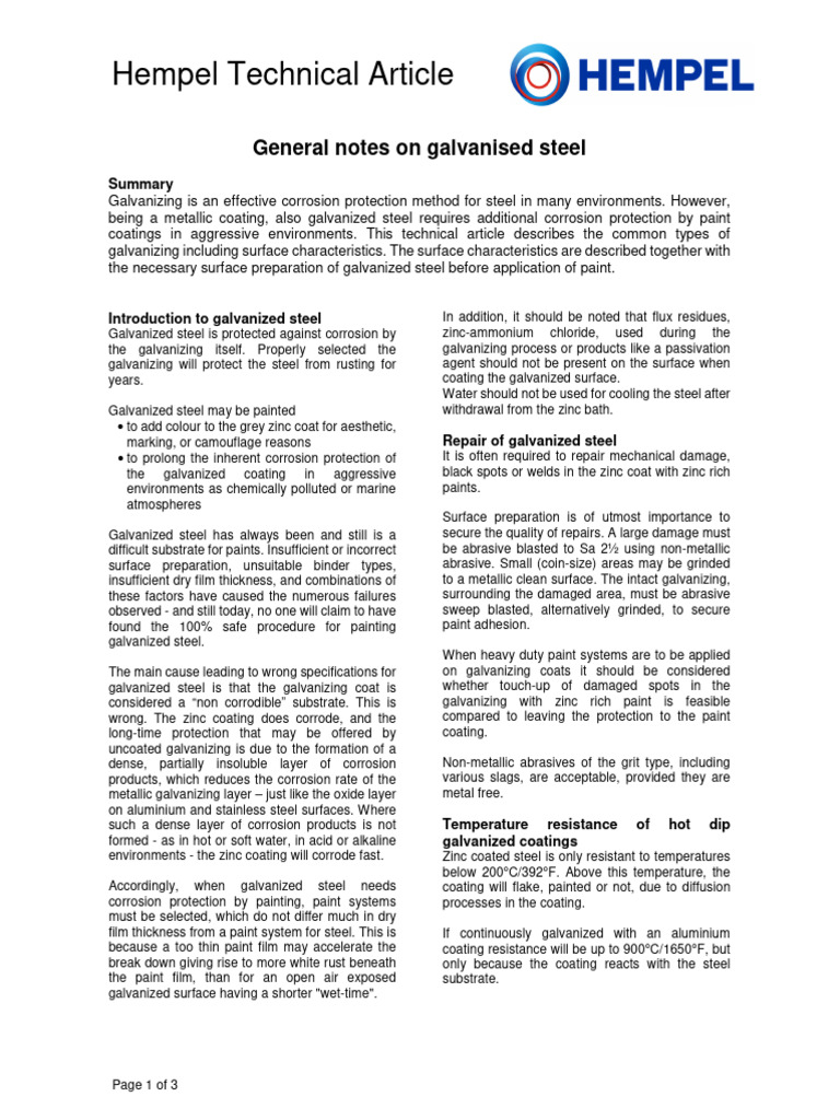 Galvanized Steel: Corrosion Protection Guide | PDF | Corrosion | Galvanization