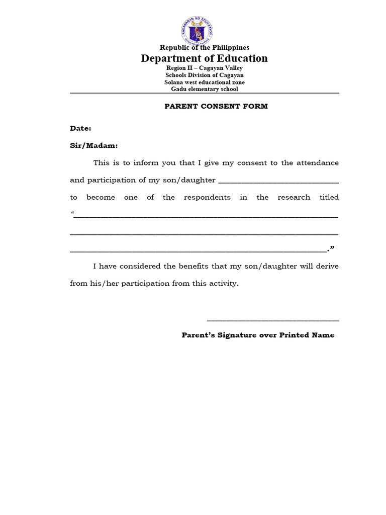 Parents Consent | PDF