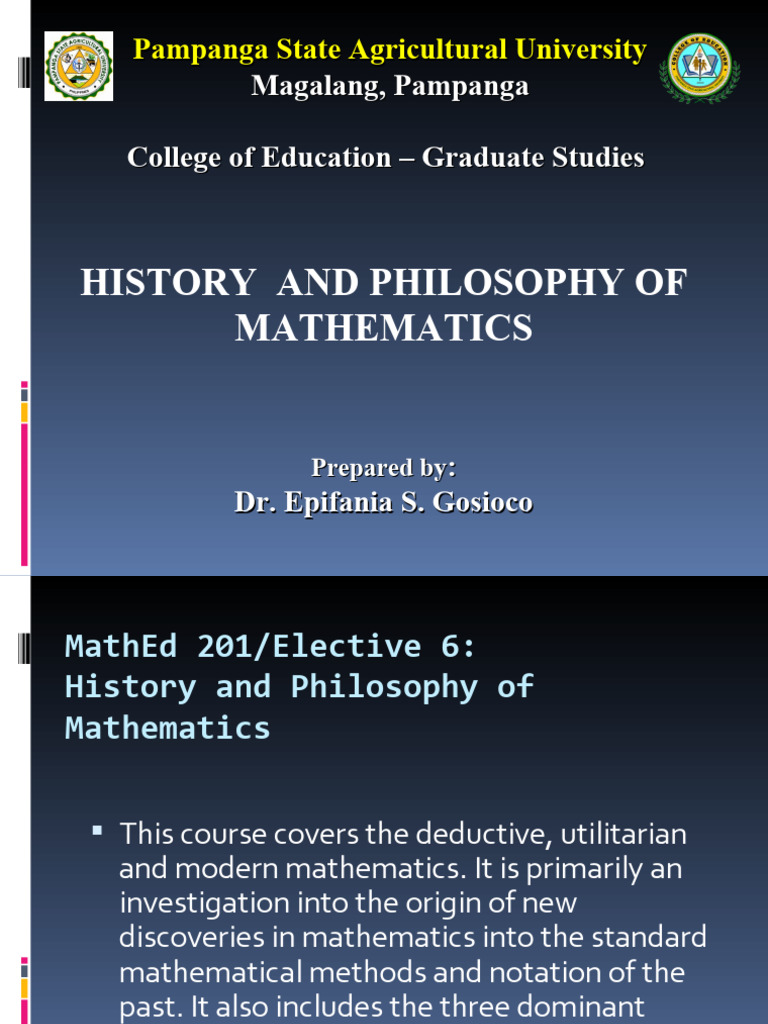 History and Philosophy of Mathematics | PDF | Mathematics | Geometry