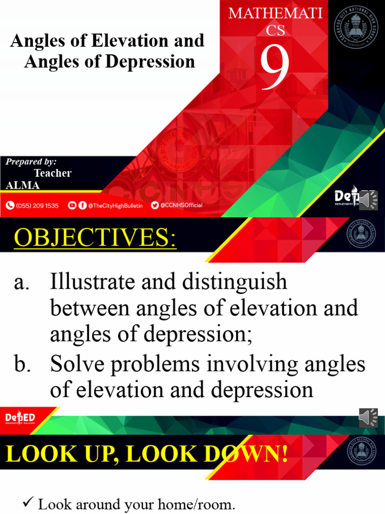 Understanding Angles of Elevation & Depression | PDF | Angle | Trigonometry