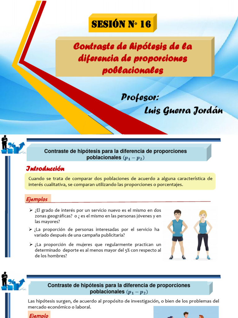Sesion 16 Contraste de Hipotesis para La Diferencia de Proporciones 29 ...