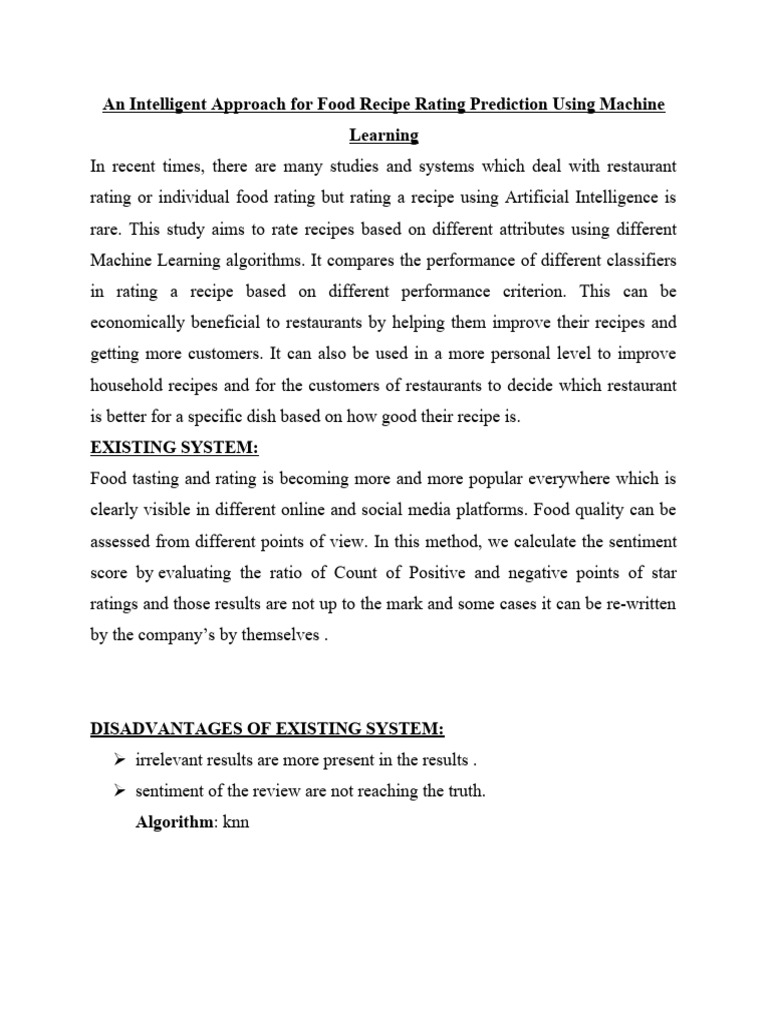 1an Intelligent Approach For Food Recipe Rating Prediction Using ...