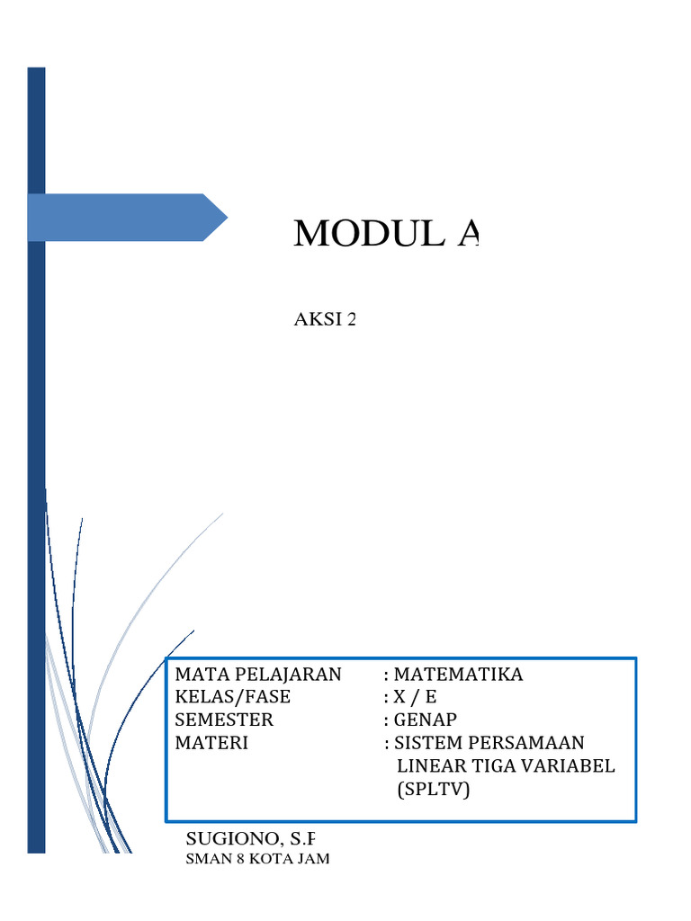 Modul Ajar SPLTV Sugiono | PDF
