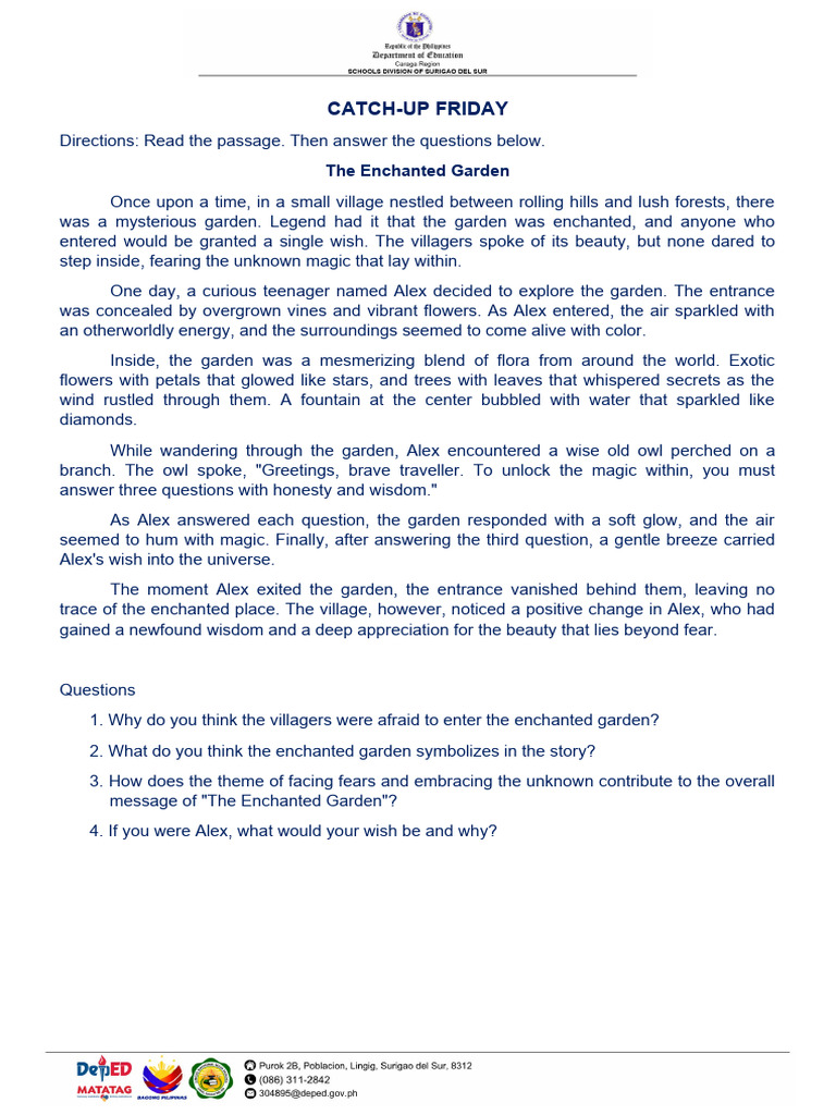 Catch-Up Friday Reading Texts | PDF | Home & Garden | Science & Mathematics