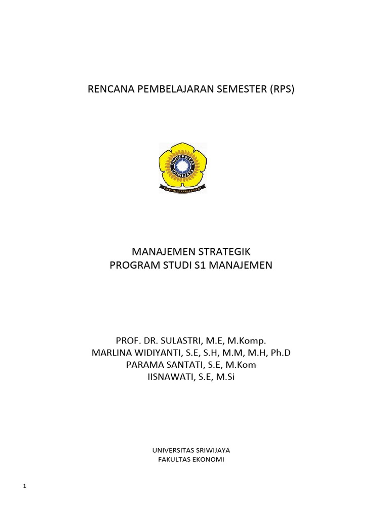 RPS Manajemen Strategik 2023 | PDF