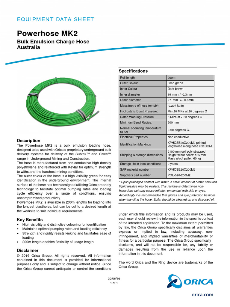Powerhose MK2 Data Sheet - Final - Australia | PDF