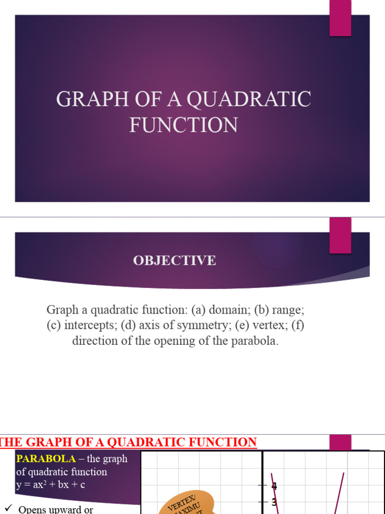 Graph of A Quadratic Function | PDF