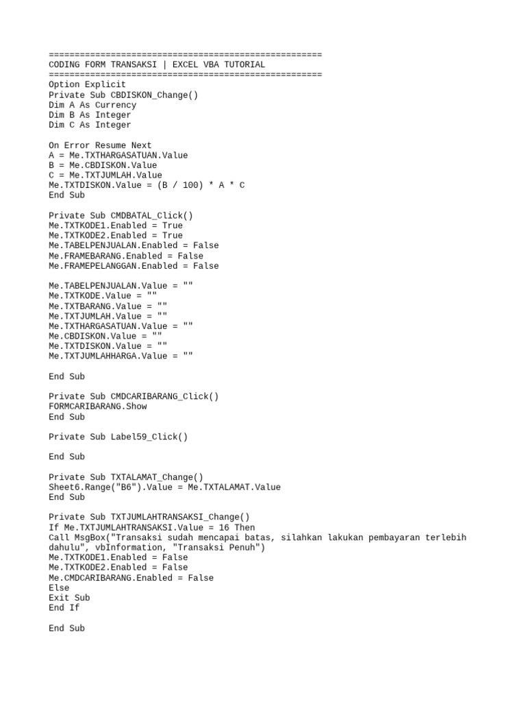 Form Transaksi | PDF | Computer Programming | Software Engineering