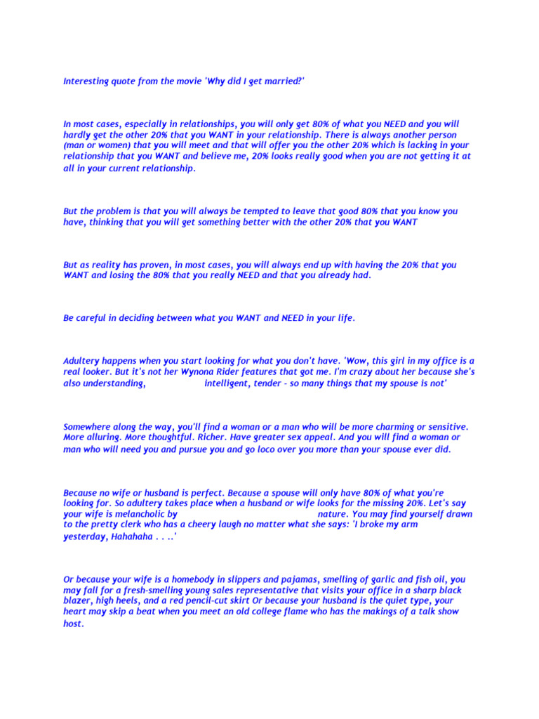 Why Did I Get Married | PDF