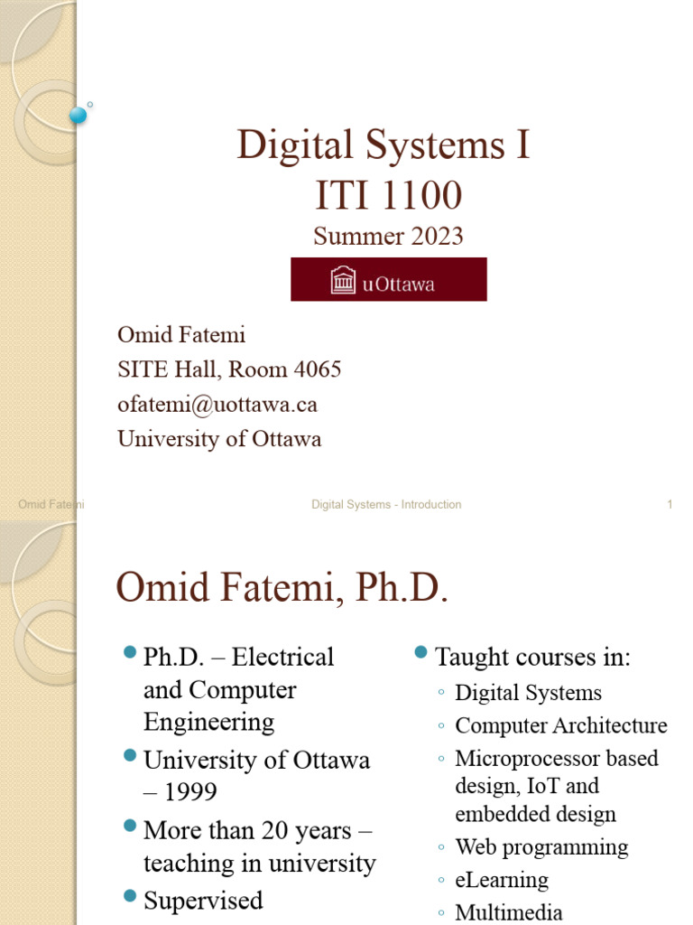 ITI1100S2023 0intro | PDF | Digital Electronics | Computing