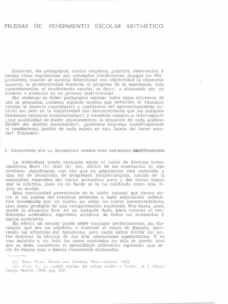 6 Pruebas De Rendimiento Escolar Pdf