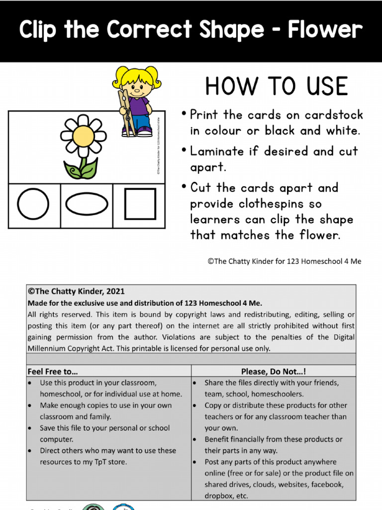 Flower 2D Shape Clip Cards_flatten | PDF
