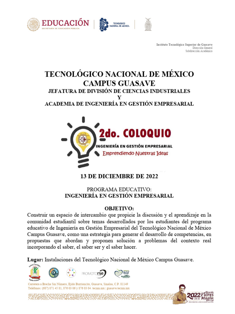 2022 PROGRAMA 2do. COLOQUIO IGE FINAL | PDF | Business | Negocios económicos