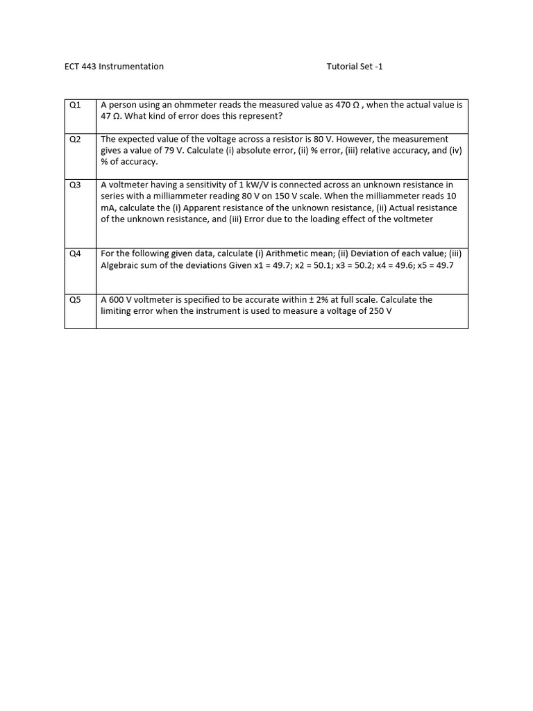 ECT443 Tutorial Set1 | PDF