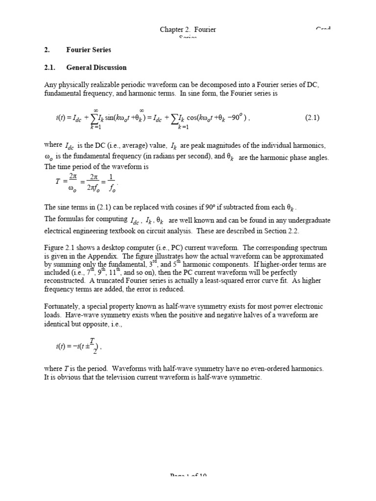 Chapter 2 (1) - Fourier Series | PDF