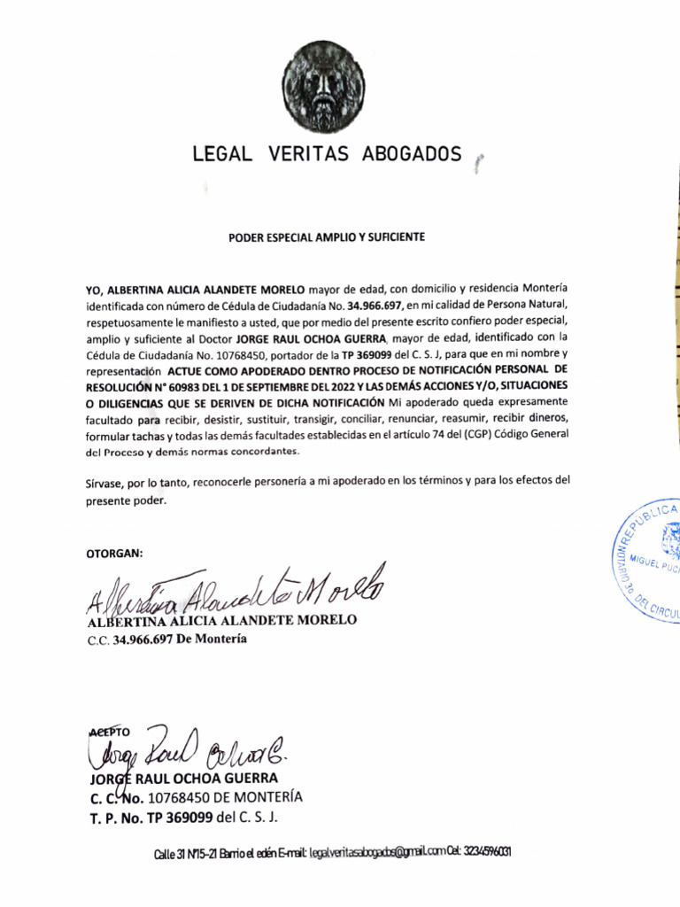 Poder Autenticado y Cedula | PDF | Control de acceso | Tecnología de seguridad