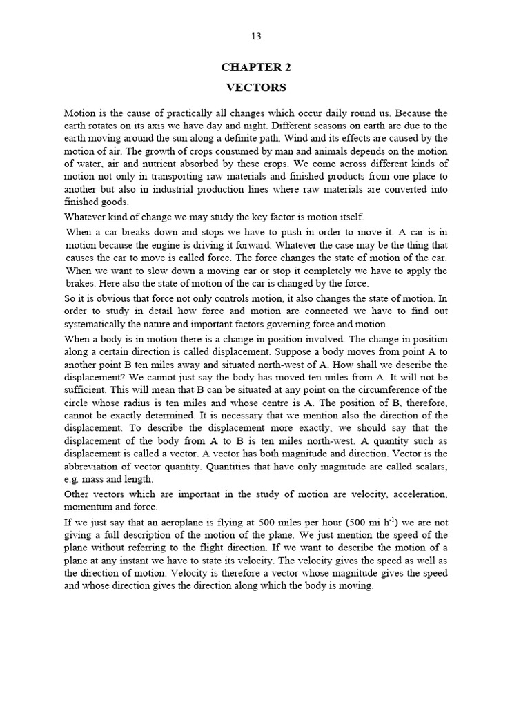 CH 02 VECTORS 11may07 | PDF | Euclidean Vector | Force