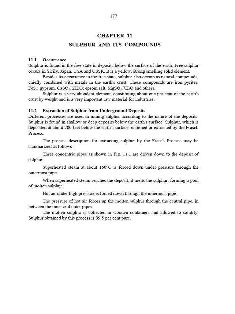 Chap 11 | PDF | Sulfur | Hydroxide