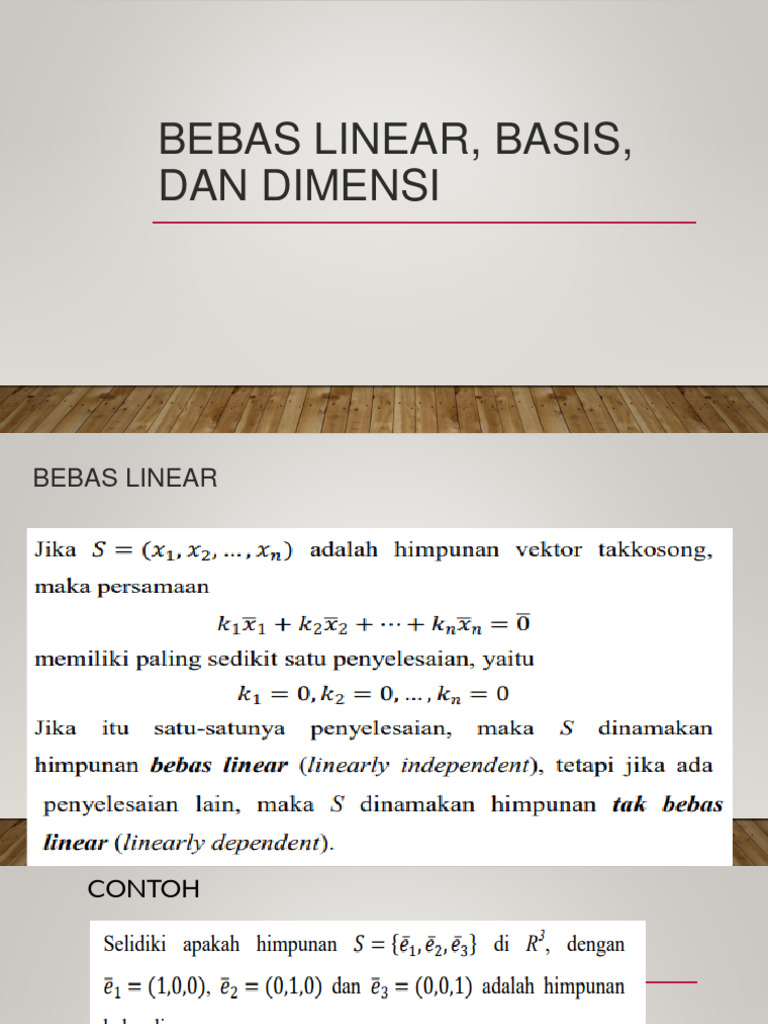Bebas Linear, Basis, Dan Dimensi | PDF
