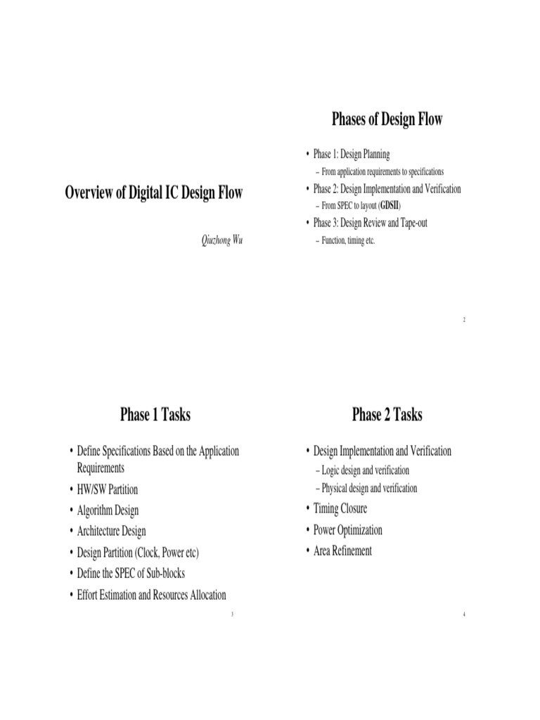 Vdocuments - MX Overview of Digital Ic Design Flow University of Overview of Digital Ic Design | PDF