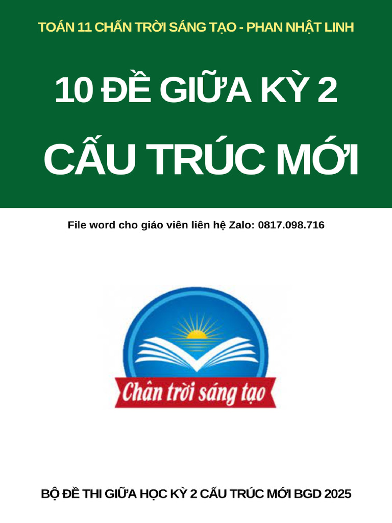 De Giua Ky 2 Toan 11 Ctst Nam 2023 2024 Theo Dinh Huong Bo Gddt 2025 | PDF