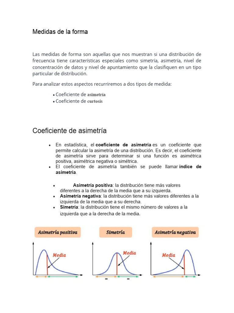 Medidas de La Forma | PDF | Oblicuidad | Matemáticas