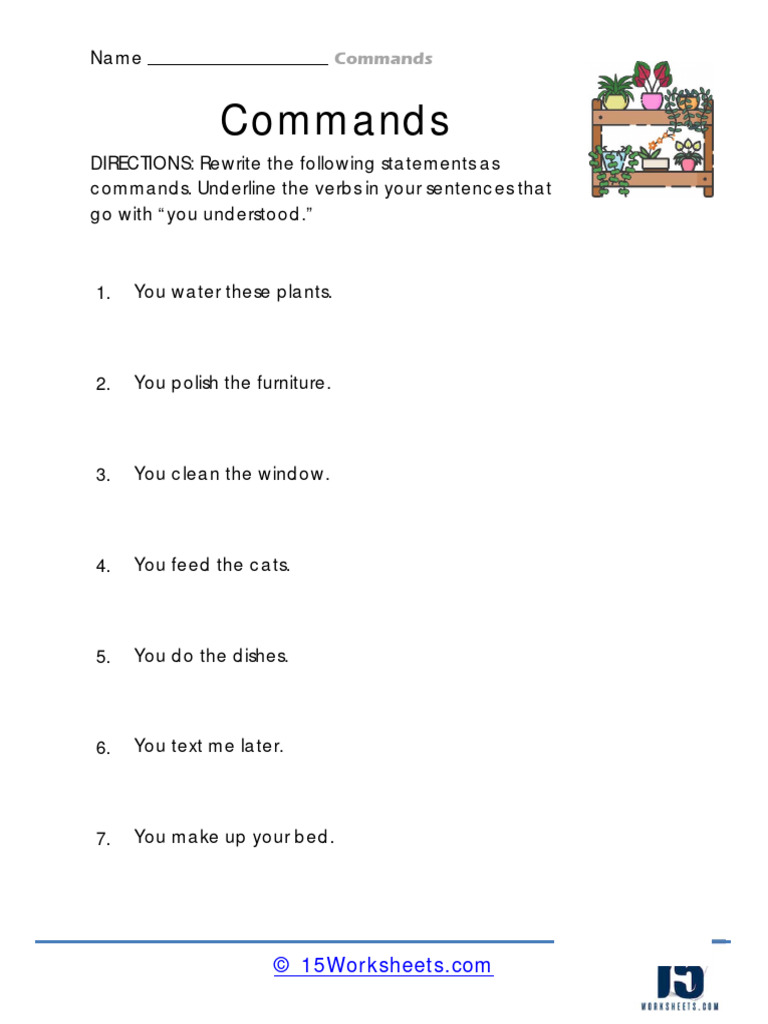 Commands: DIRECTIONS: Rewrite The Following Statements As | PDF