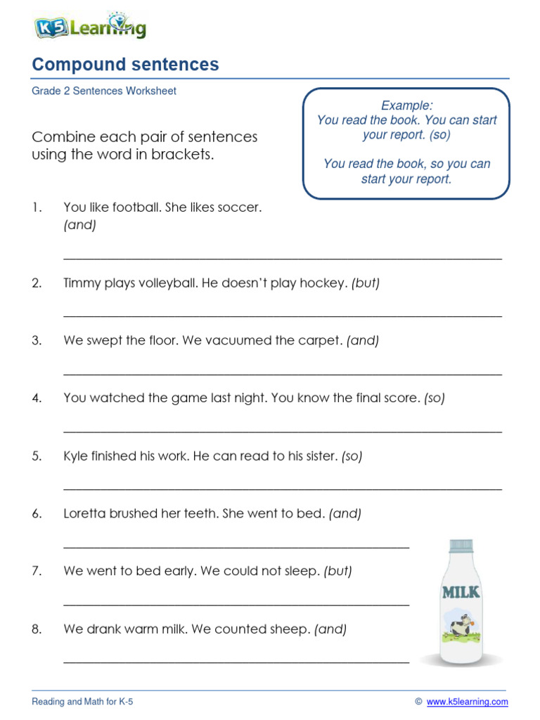 Grade 2 Compound Sentences B | PDF