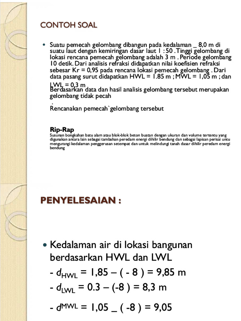 PDF Contoh Soal Break Water Type Rock Mound Compress | PDF