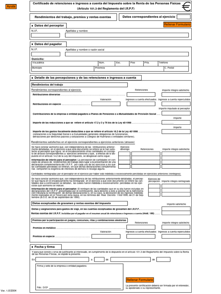 Modelo Certificados Rellenable | PDF | Impuestos | Economias
