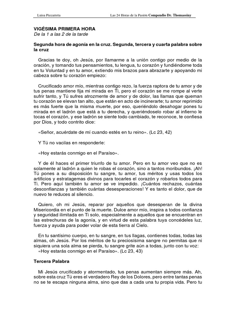 21 VIGESIMA PRIMERA HORA | PDF | Amor | Purgatorio