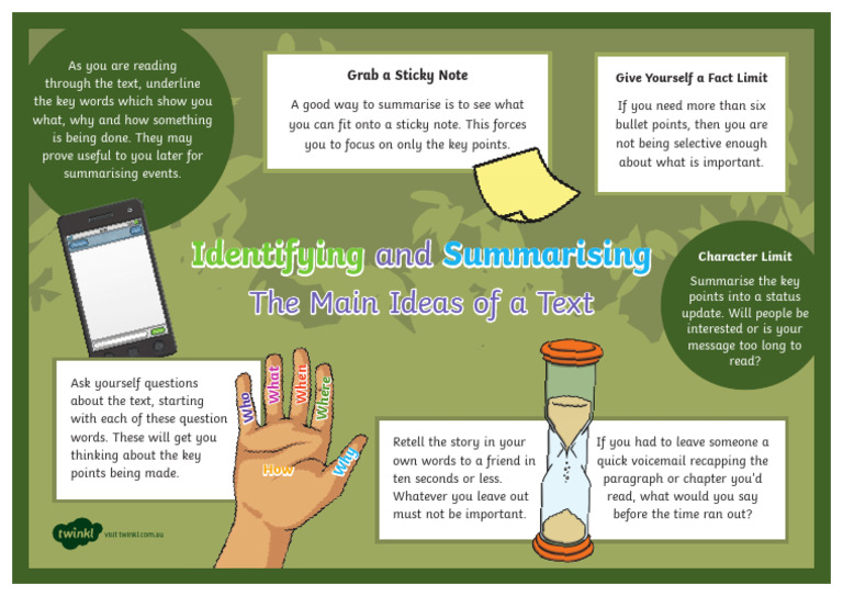 Summarising Key Text Ideas | PDF