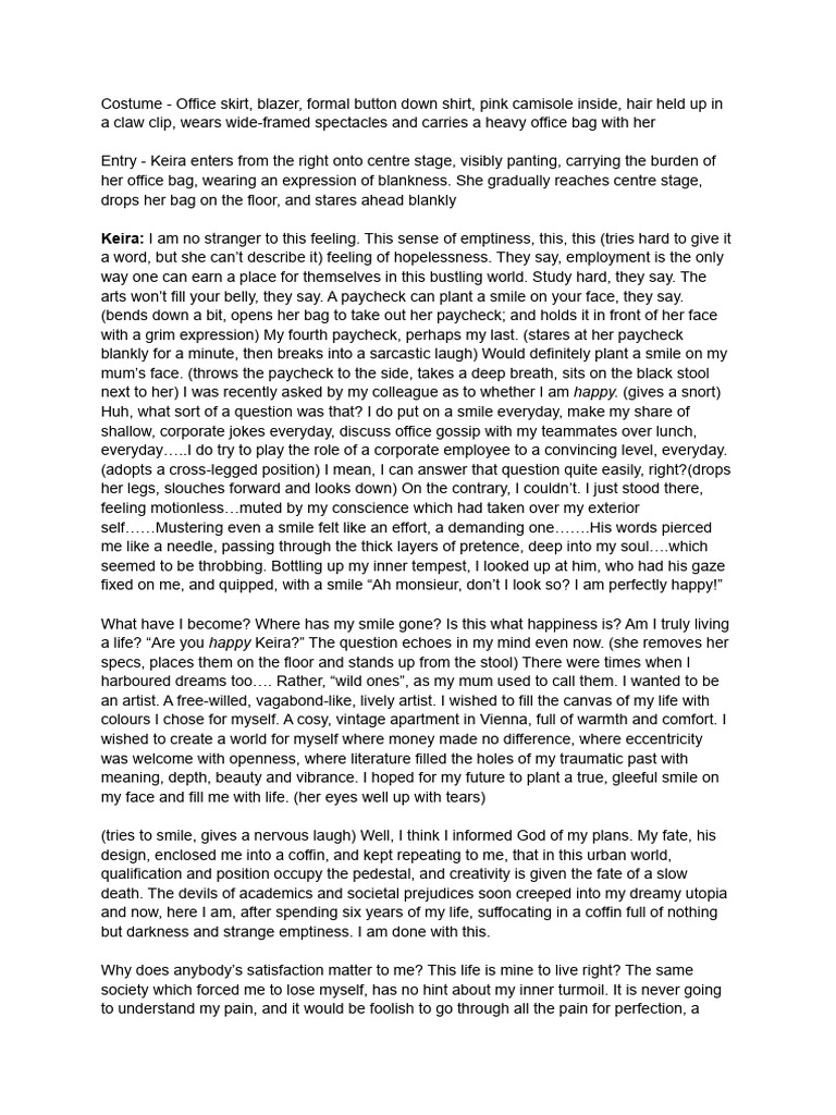 Monologue Idea 3 - Lacy | PDF