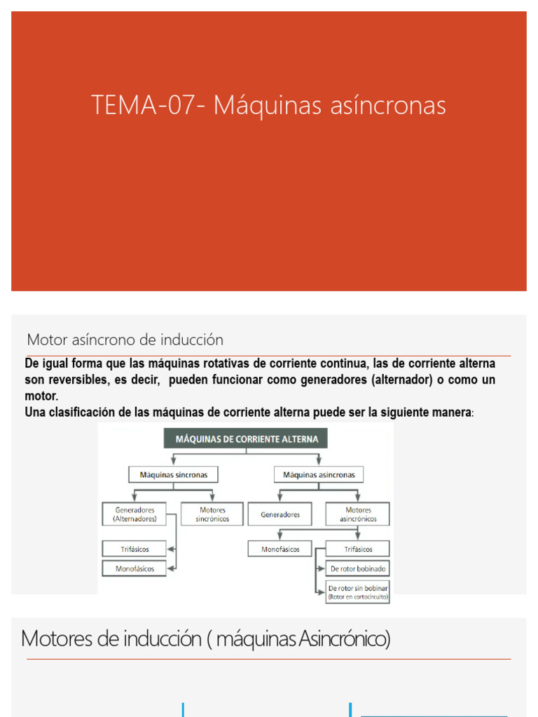 TEMA-07-0-Maquinas Rotativas de Corriente Alterna | PDF | Motor eléctrico | Inducción ...