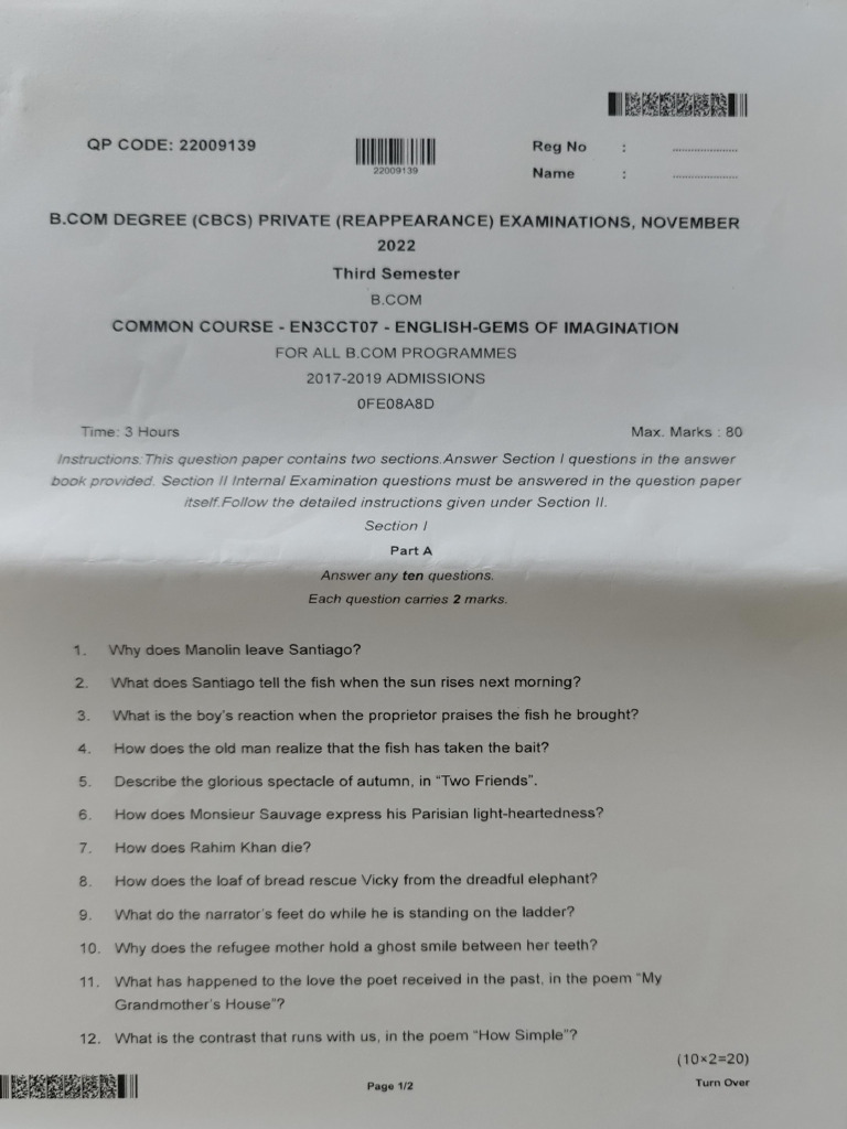 Gems of Imagination - Private Question Paper | PDF